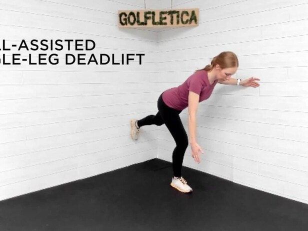 WALL-ASSISTED SINGLE-LEG DEADLIFT | GolfDigest.com