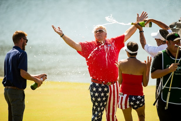 Watch John Daly get drenched in booze after winning 1st PGA Tour ...
