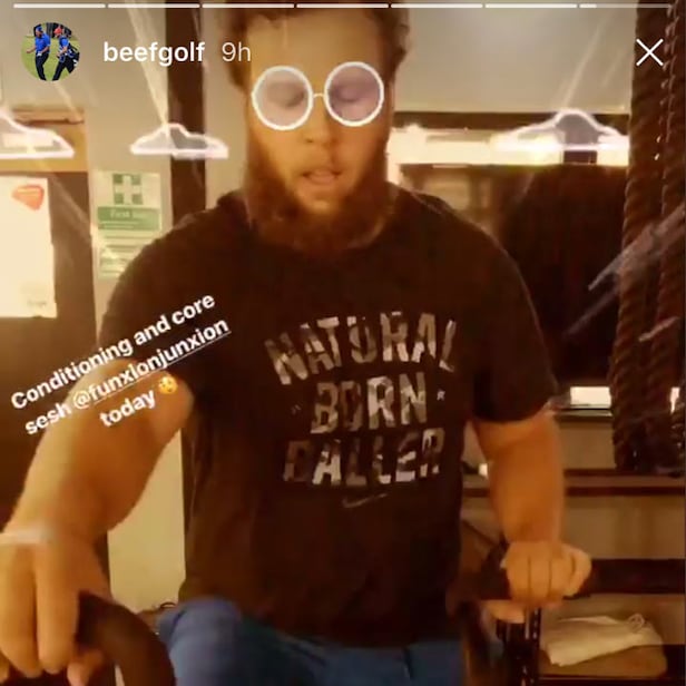 Andrew "Beef" Johnston hitting the gym hard made one golf legend's day ...