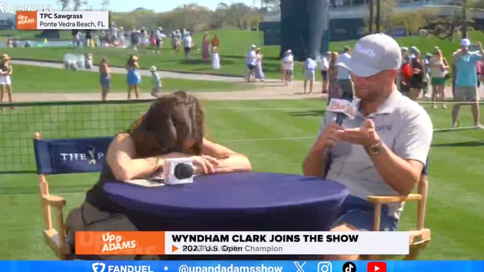 Players 2026: Wyndham Clark cracks Kay Adams up with wild drivers ...