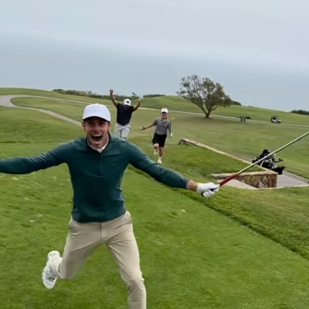 Gareth Bale aces one of golf's most famous par 3s, celebrates as if ...