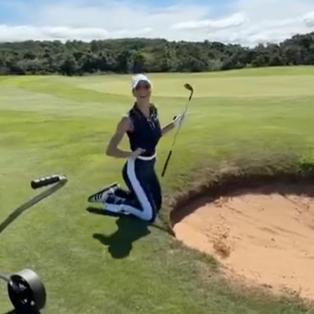 Jake Knapp's girlfriend actually hit the best bunker shot of Scottish ...