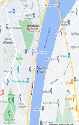 Google Maps Now Has A Neyland Stadium Goalpost Landmark In The Middle Of The Tennessee River 