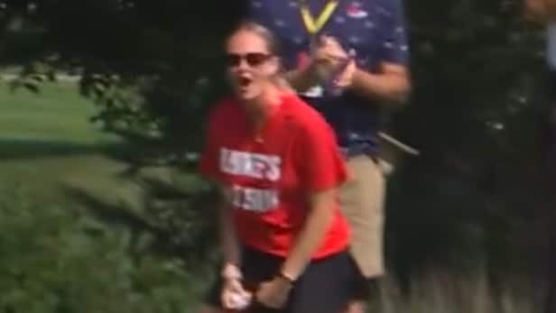 'LET'S GOOO!': Watch Luke Clanton's sister go nuts following a big par ...