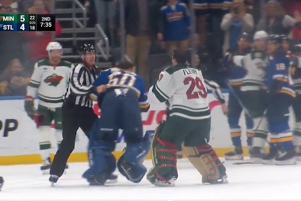 The linesmen who stopped this goalie fight between Jordan Binnington ...
