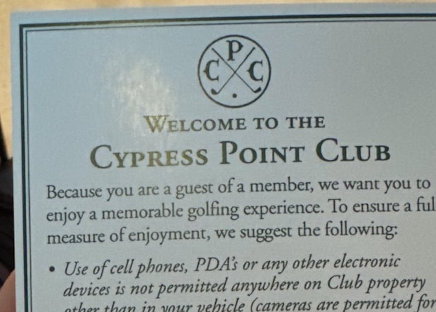 Let's break down each one of these Cypress Point Club rules for guests ...
