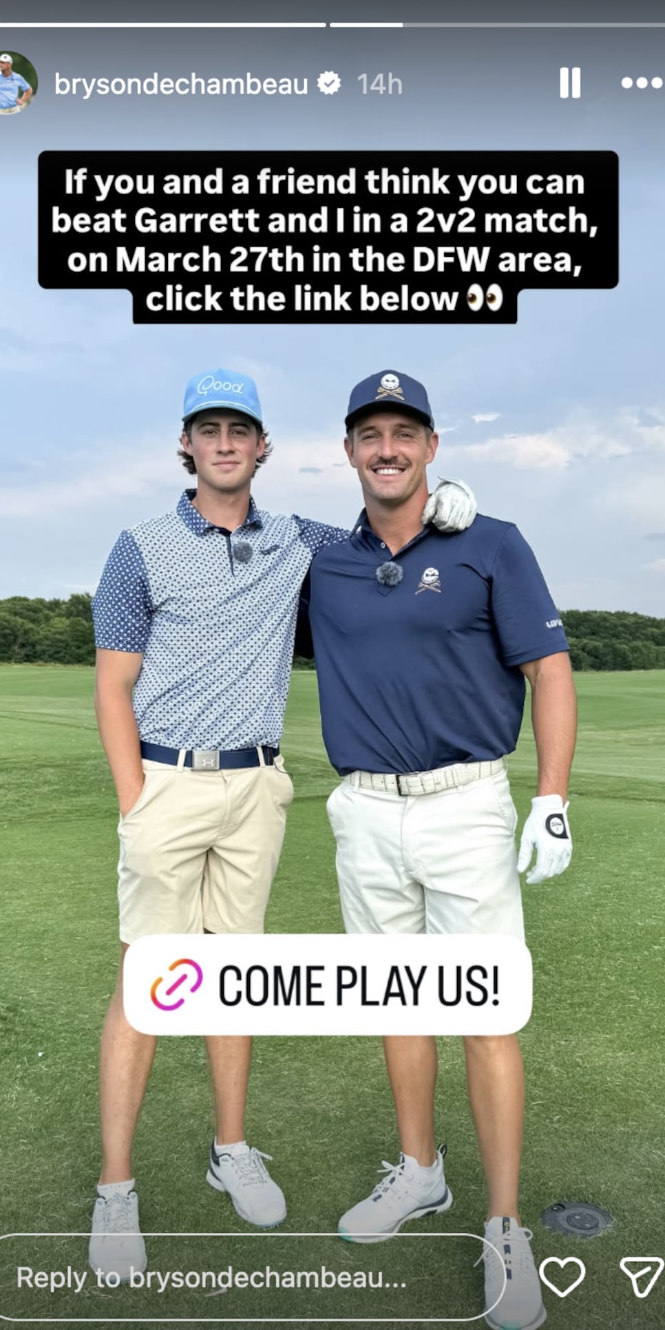 Have you ever dreamed of teeing it up against Bryson DeChambeau ...