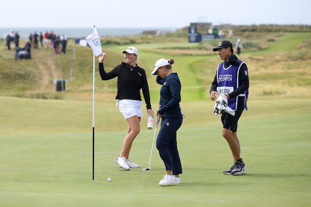 Watch English pro’s ball ricochet off playing partner’s and into the ...