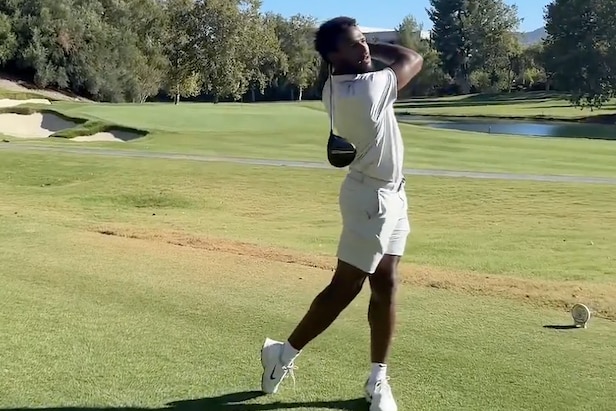 Bronny James shows off great golf swing after just 'four months' of ...